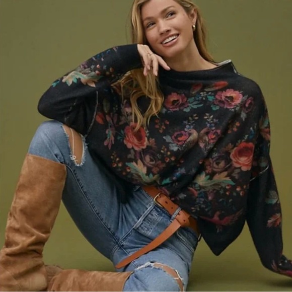 Pilcro | Sweaters | Anthropologie Pilcro Cashmere Floral Sweater | Poshmark